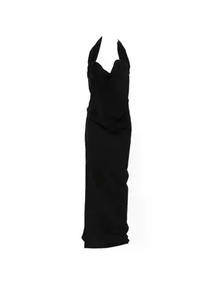 Magda Butrym Rosette-detail Draped Maxi Dress