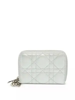 Dior 2023 Lady Voyageur Cannage Wallet - Silver