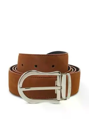 FERRAGAMO Buckle Leather Belt - Brown