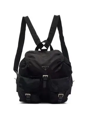 Prada Double Pocket Backpack - Black