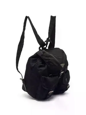 Prada Double Pocket Backpack - Black