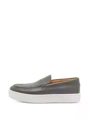 CHRISTIAN LOUBOUTIN Paqueboat Leather Loafers - Grey