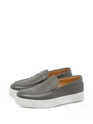 CHRISTIAN LOUBOUTIN Paqueboat Leather Loafers - Grey