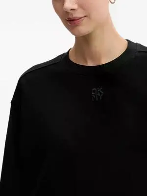 Dkny Logo-embroidered Crew-neck Sweater