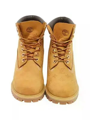 LOUIS VUITTON X Timberland Monogram Nubuck Leather Ankle Boots - Brown