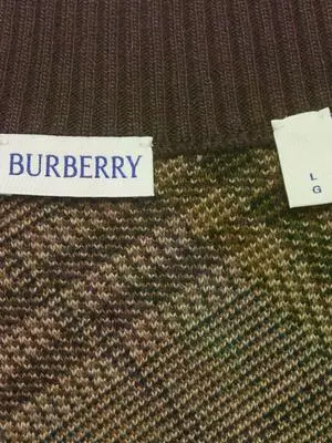 Burberry Check Knit Bomber Jacket