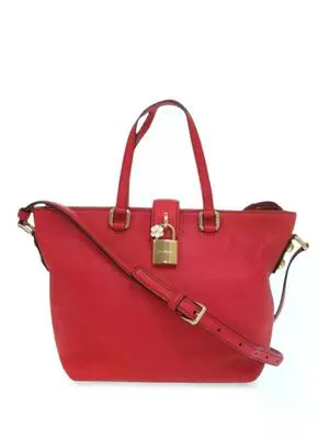 Dolce & Gabbana 2010-2026 Leather Padlock Satchel - Red