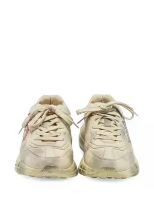 Gucci Rhyton Mouth-print Leather Sneakers - Neutrals