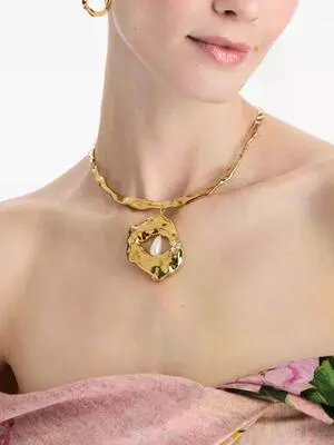 Oscar De La Renta Hammered Pearl-pendant Necklace