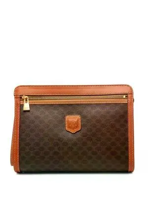 Celine 1995 Macadam Coated Canvas Clutch Bag