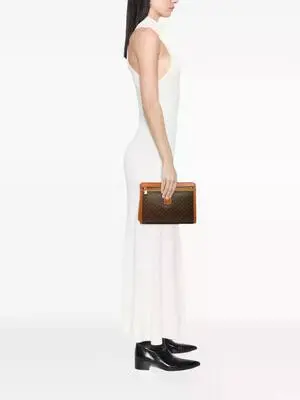 Celine 1995 Macadam Coated Canvas Clutch Bag