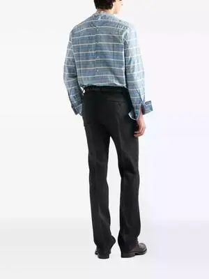 Prada Wool Chevron Flared Trousers