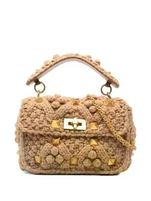 VALENTINO 2018-2026 Medium Knit Roman Stud Satchel