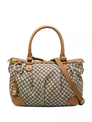 Gucci Diamante Canvas Sukey Satchel