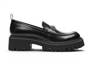 Versace Leather Loafers With Silver Tone Detail