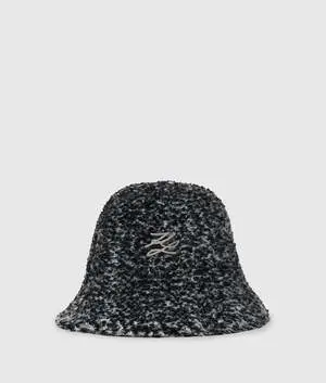 Karl Lagerfeld K/autograph Bouclé Bucket Hat - Black