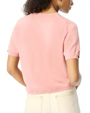 Whistles Short Sleeve Button Front Top