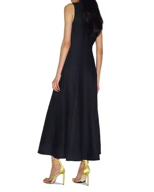 REFORMATION Cecilia Linen Dress - Black