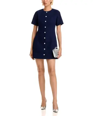 Aqua Denim Short Sleeve Mini Dress