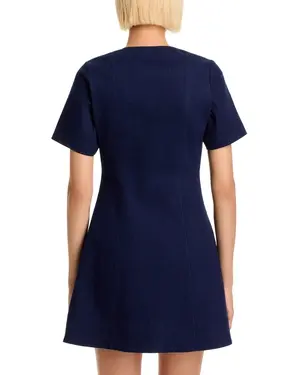 Aqua Denim Short Sleeve Mini Dress