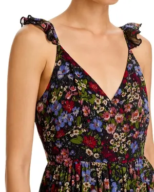 Aqua Floral Tier Sleeveless Maxi Dress Exclusive