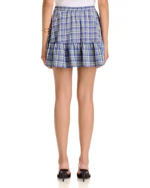 Aqua Plaid Mini Skirt Exclusive