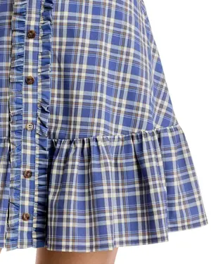 Aqua Plaid Mini Skirt Exclusive