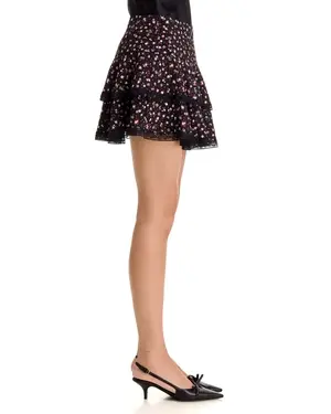 Aqua Ditsy Floral Lace Mini Skirt Exclusive