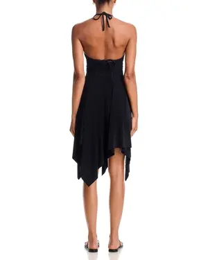 Norma Kamali Convertible Asymmetrical Halterneck Dress