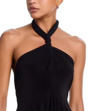 Norma Kamali Convertible Asymmetrical Halterneck Dress