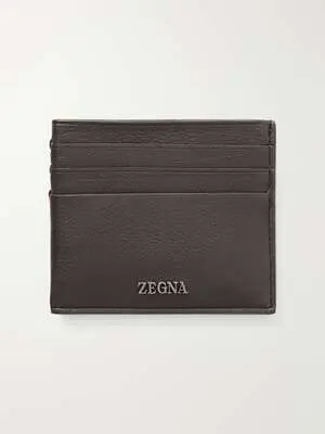 Zegna Secondskin Simple Logo-embellished Leather Billfold Wallet - Dark Brown