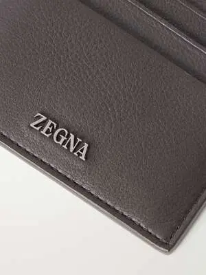 Zegna Secondskin Simple Logo-embellished Leather Billfold Wallet - Dark Brown