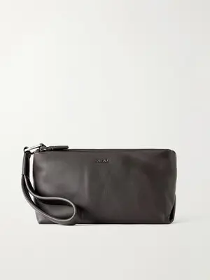 Zegna Secondskin Softy Leather Wash Bag - Brown