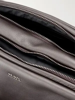Zegna Secondskin Softy Leather Wash Bag - Brown