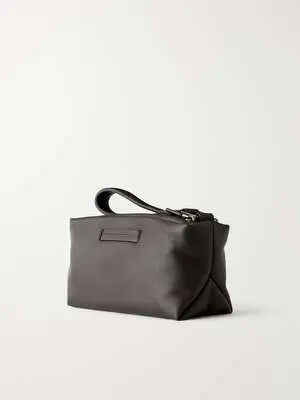 Zegna Secondskin Softy Leather Wash Bag - Dark Brown