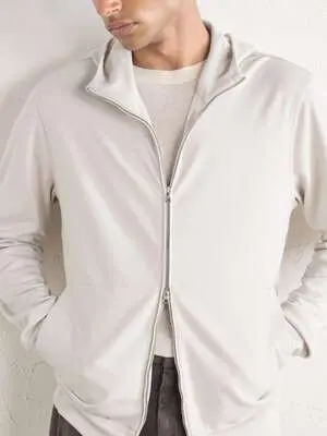 Orlebar Brown Mathers Wool-jersey Zip-up Hoodie - Beige