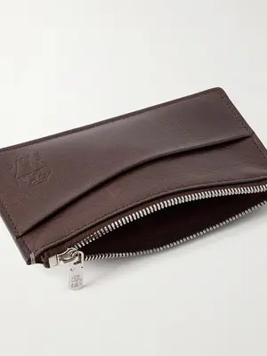 Brunello Cucinelli Logo-debossed Leather Zipped Cardholder
