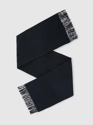 REISS Picton Wool And Cashmere Scarf - Navy