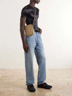 Gucci Tag Webbing-trimmed Gg-canvas Messenger Bag