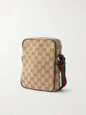 Gucci Tag Webbing-trimmed Gg-canvas Messenger Bag