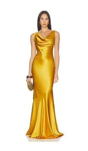 Retrofete Keryn Dress In Metallic Gold