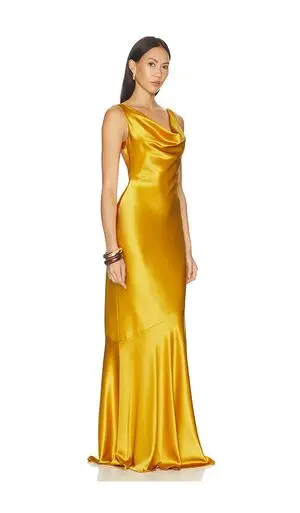 Retrofete Keryn Dress In Metallic Gold