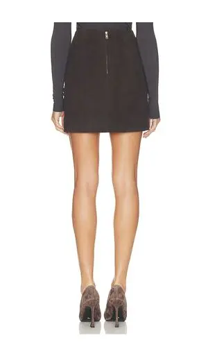 ROTATE BY BIRGER CHRISTENSEN Suede Mini Skirt In Brown