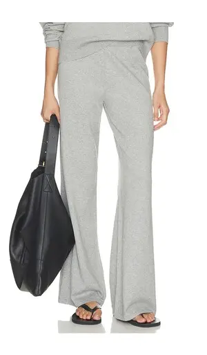 Eterne Cotton Cashmere Wide Leg Lounge Pant - Grey