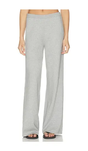 Eterne Cotton Cashmere Wide Leg Lounge Pant - Grey