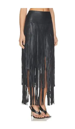 L'Agence Karoline Maxi Fringe Skirt
