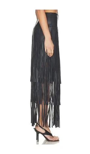 L'Agence Karoline Maxi Fringe Skirt