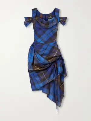 VIVIENNE WESTWOOD Buchanan Tartan Wool Mini Dress - Blue