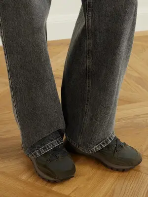 Brunello Cucinelli Shearling-trimmed Shell And Suede Sneakers
