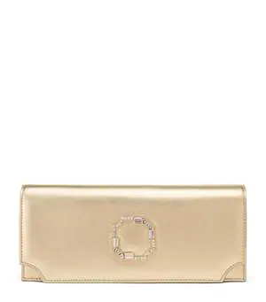 MALONE SOULIERS Metallic Leather Vivien Clutch Bag - Gold
